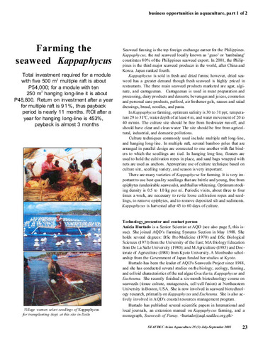 Farming the seaweed Kappaphycus