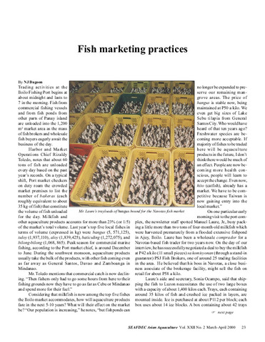 Fish marketing practices