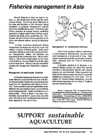 Fisheries management in Asia