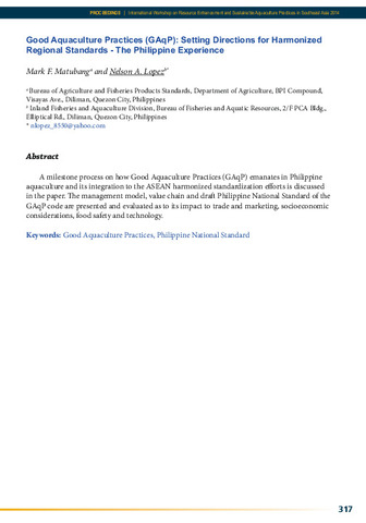 Good aquaculture practices (GAqP): setting directions for harmonized ...