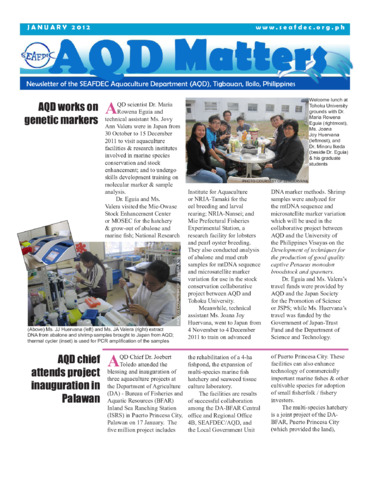 AQD Matters 2012 January