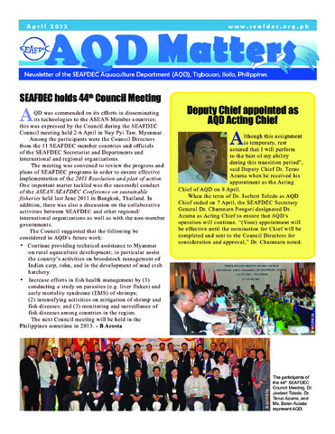AQD Matters 2012 April
