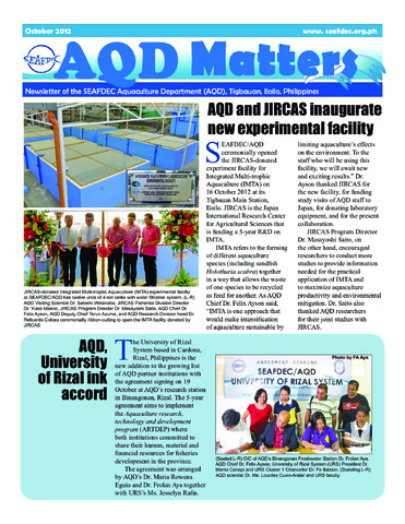 AQD Matters 2012 October