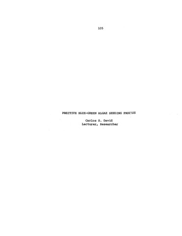 Positive blue-green algae seeding process