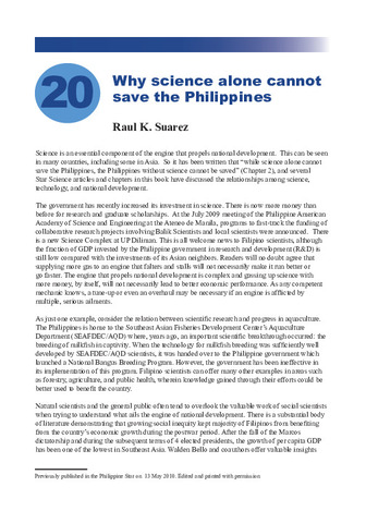 Why science alone cannot save the Philippines