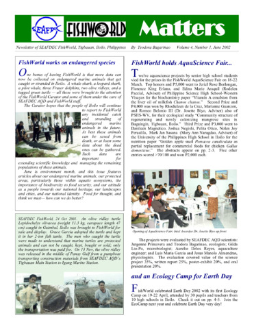 FishWorld Matters, Volume 4, Number 1, June 2002