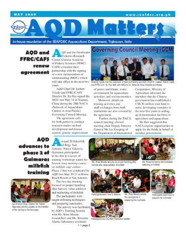 AQD Matters 2009 May