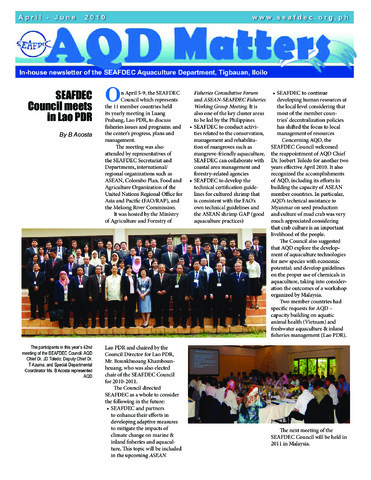 AQD Matters 2010 April - June